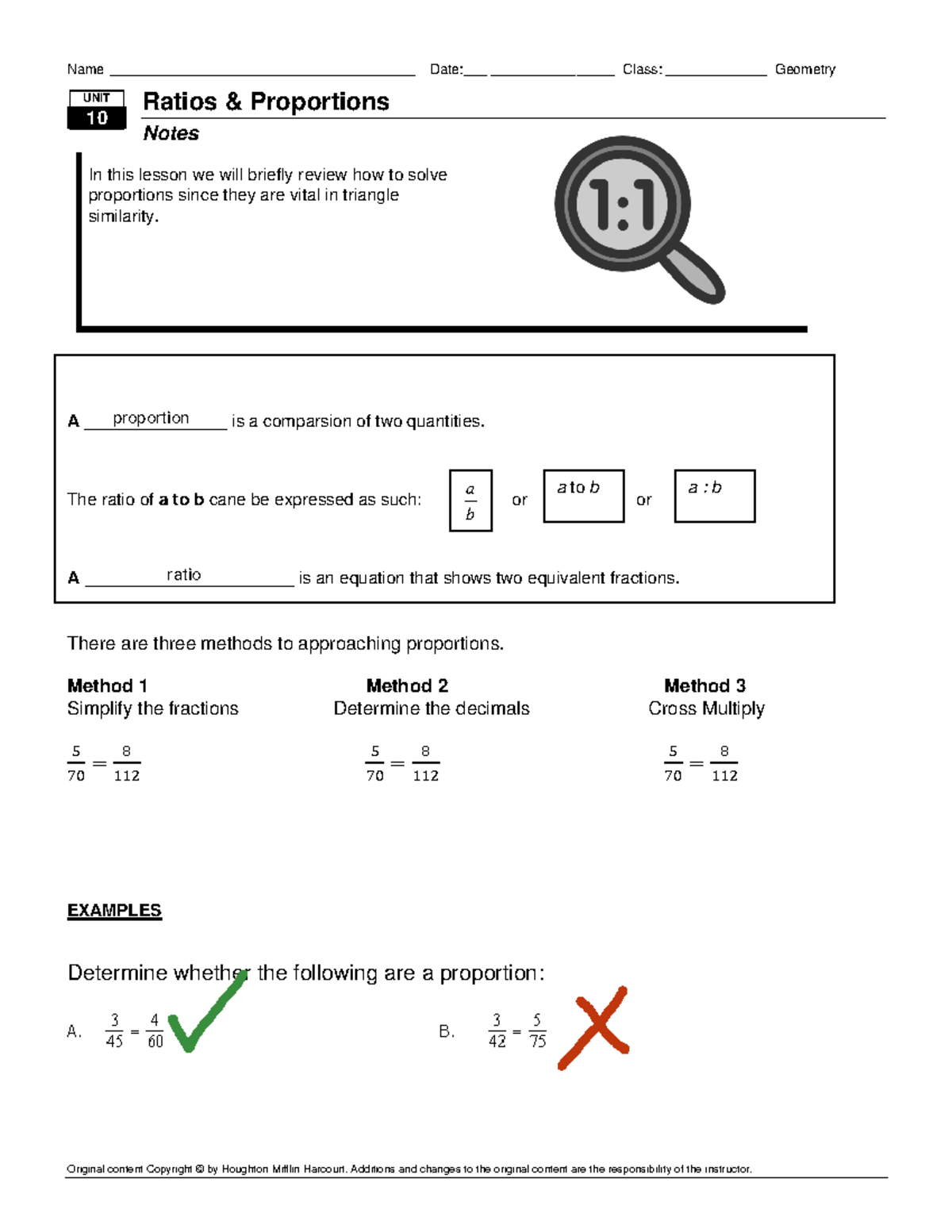 Ratio and Proportion Notes - Name ...