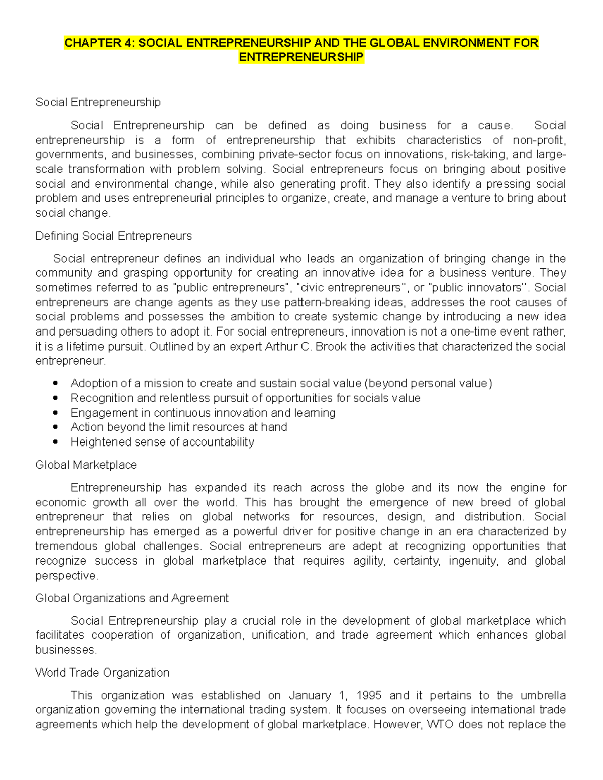 Entrep-written-report - CHAPTER 4: SOCIAL ENTREPRENEURSHIP AND THE ...