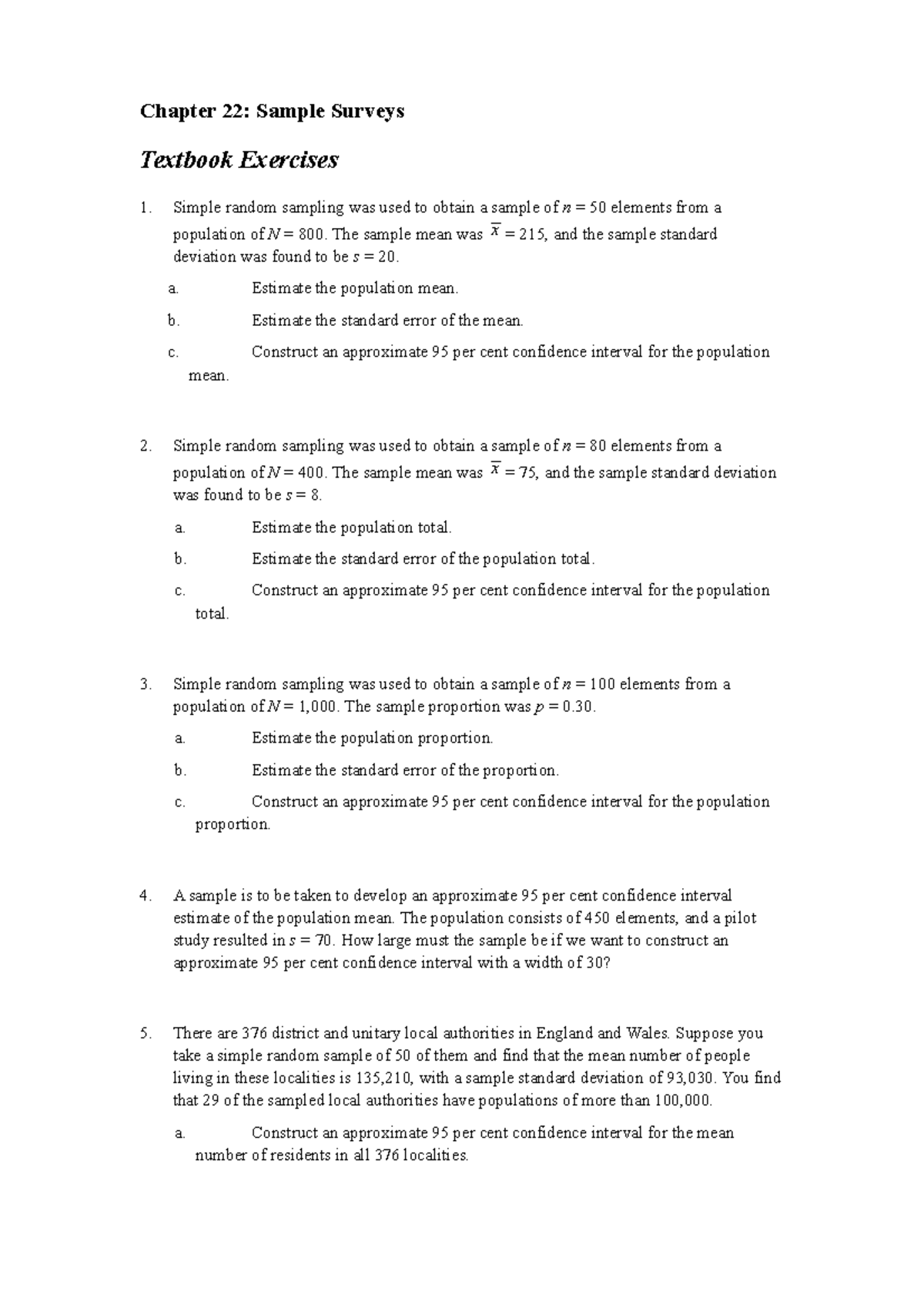 Ch22 solutions om, du - Chapter 22: Sample Surveys Textbook Exercises ...