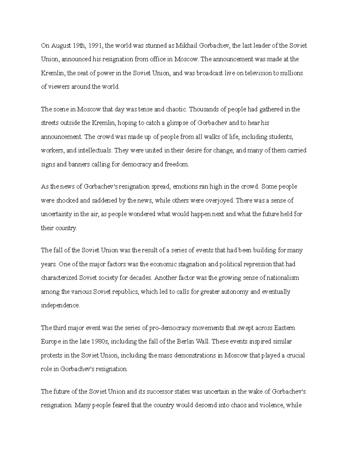 08.04 THE IRON Curtain Comes DOWN - On August 19th, 1991, the world was ...