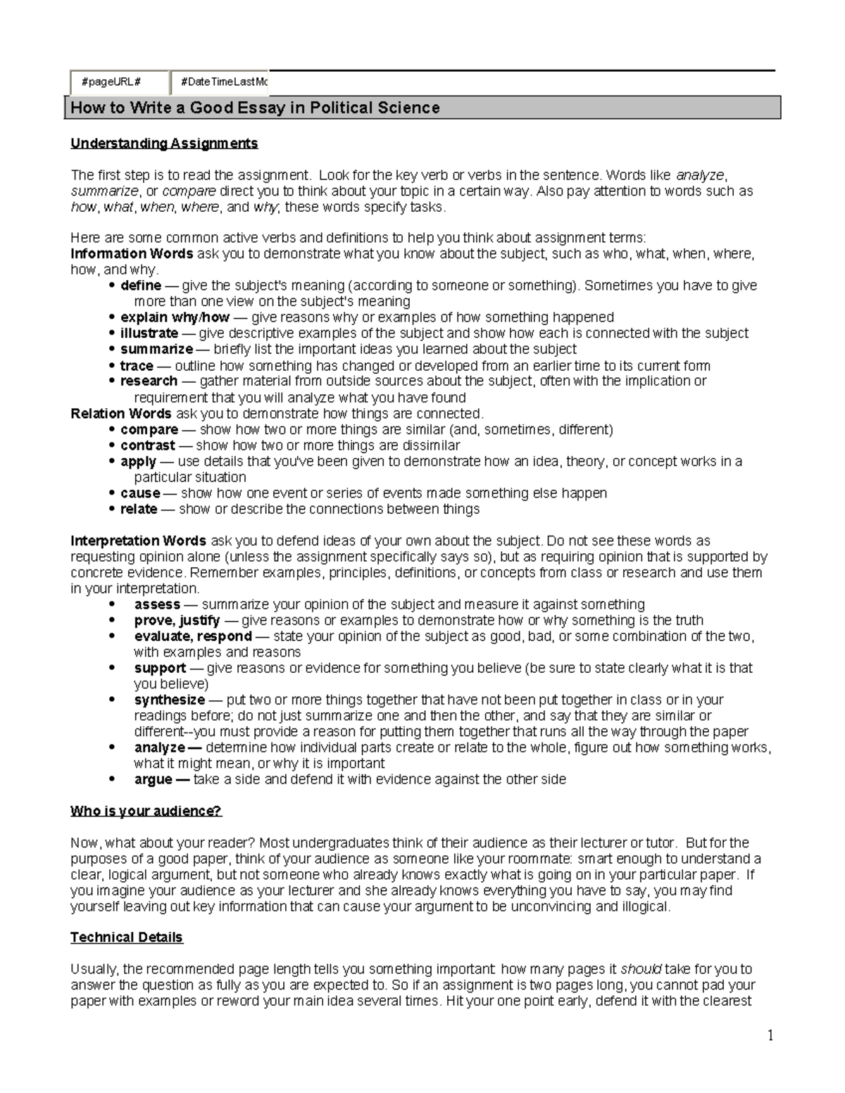 HOW TO Write AN Essay - How to Write a Good Essay in Political Science ...