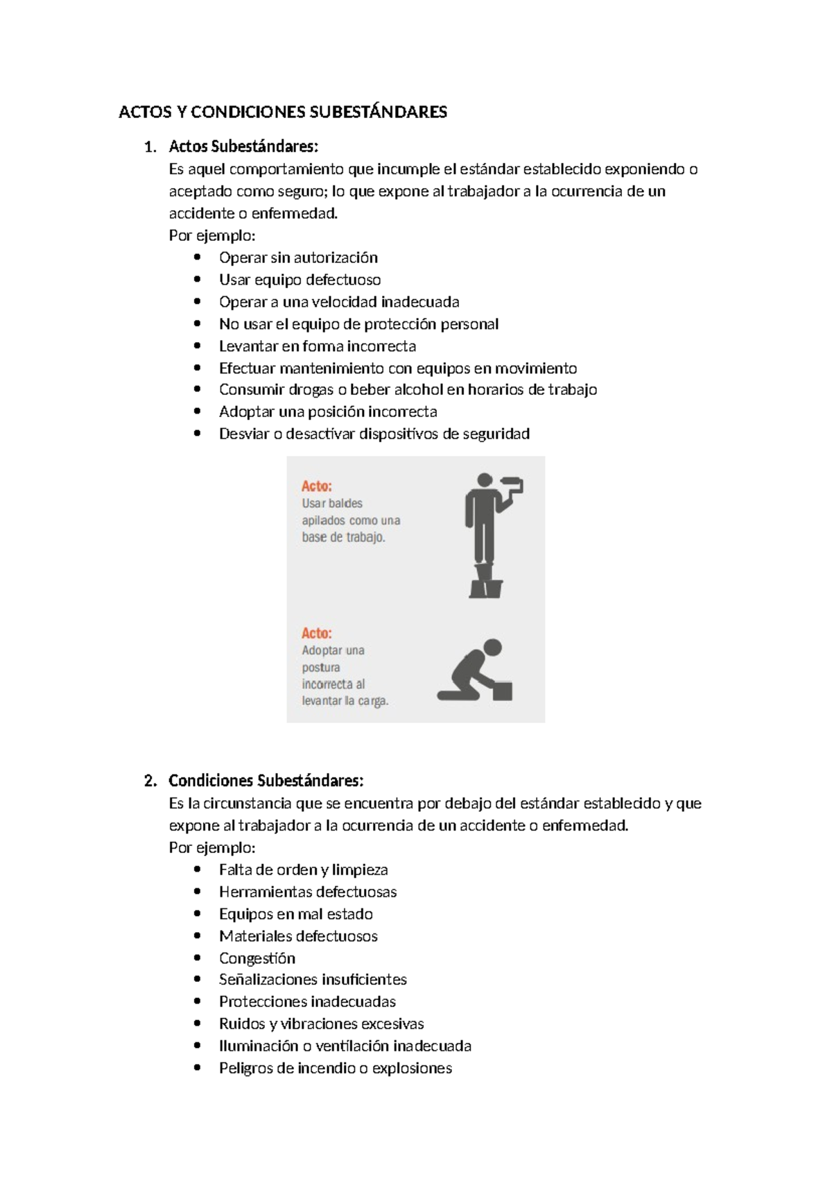 Actos Y Condiciones Subestándares (2) - ACTOS Y CONDICIONES ...