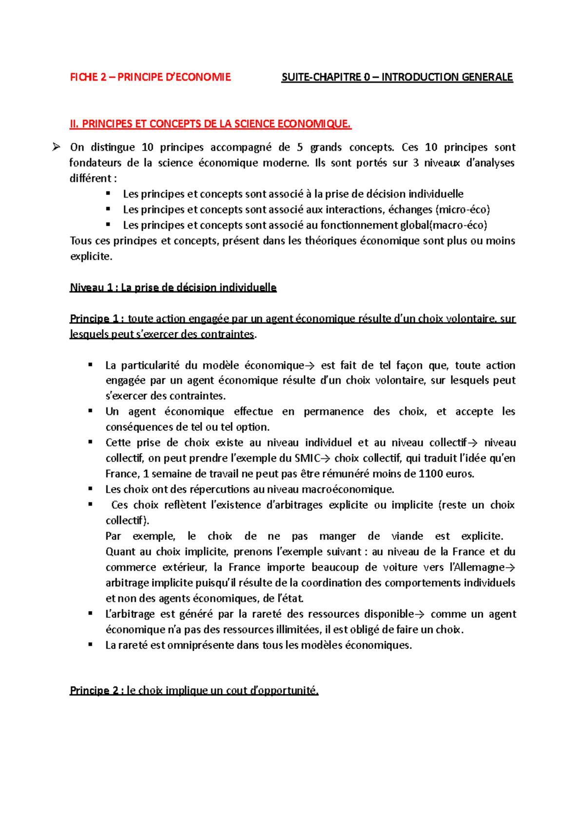 principe d'économie : introduction 1.4 - FICHE 2 – PRINCIPE D’ECONOMIE SUITE-CHAPITRE 0 – - Studocu