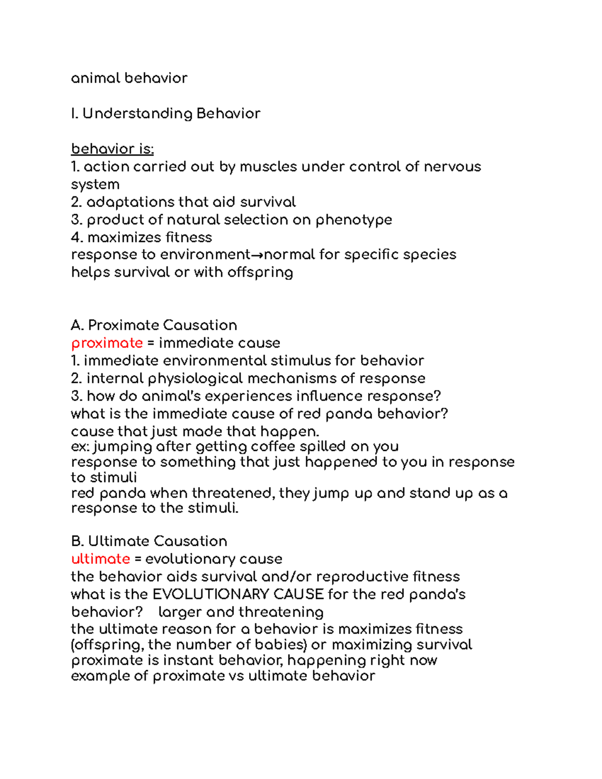 Chapter 23 animal behavior - animal behavior I. Understanding Behavior ...