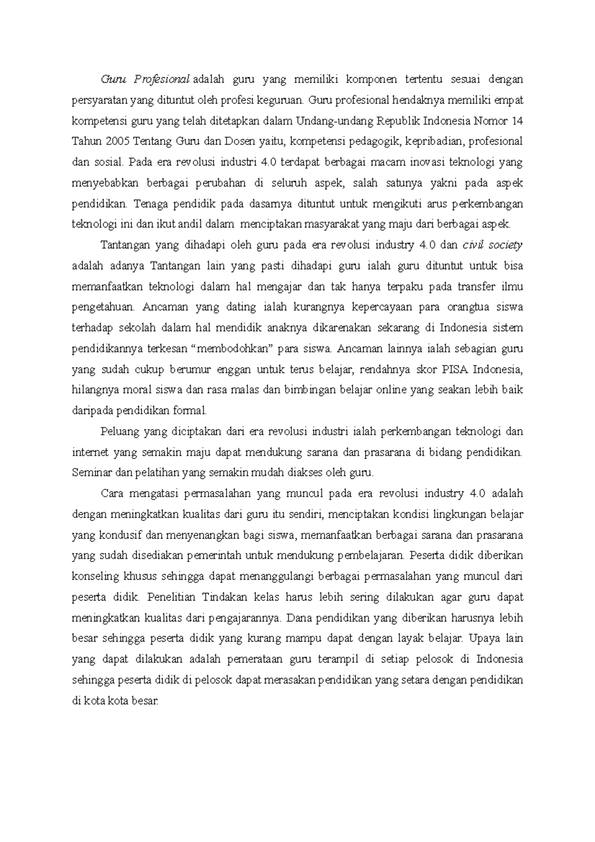 SWOT Guru Profesional - tugas analisis swot - Guru Profesional adalah ...