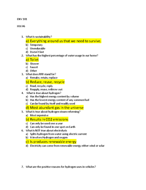ENV HW #4 Multiple choice homework assignment - ENV 101 HW Energy ...