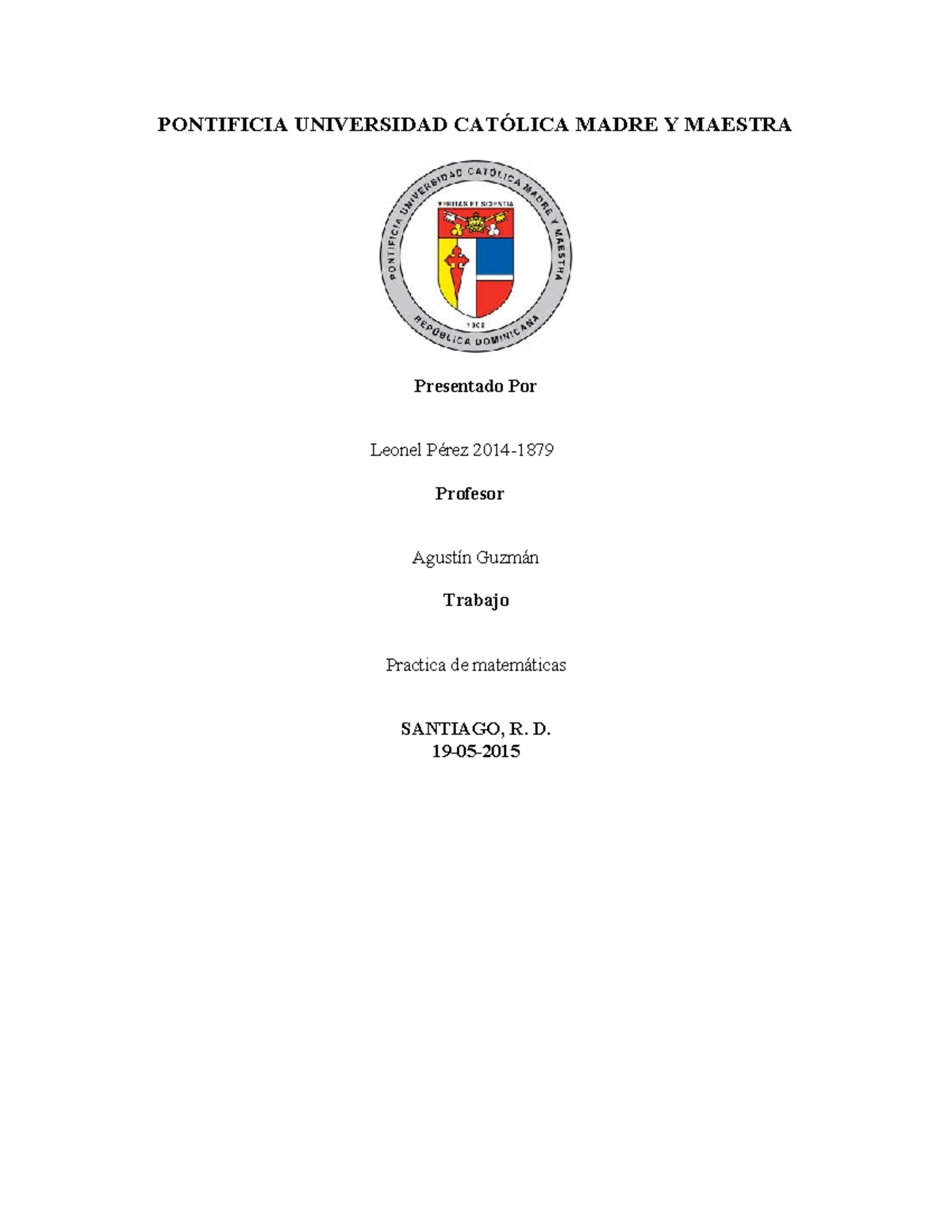 Presentacion Pucmm - Psicología . - PONTIFICIA UNIVERSIDAD CATÓLICA ...