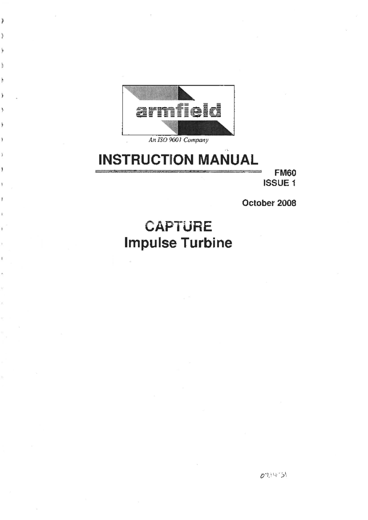 Lab 2 Impulse turbine lab manual - armfield An ISO 9001 Company INSTRUCTION MANUAL FM60 ISSUE 1 ...