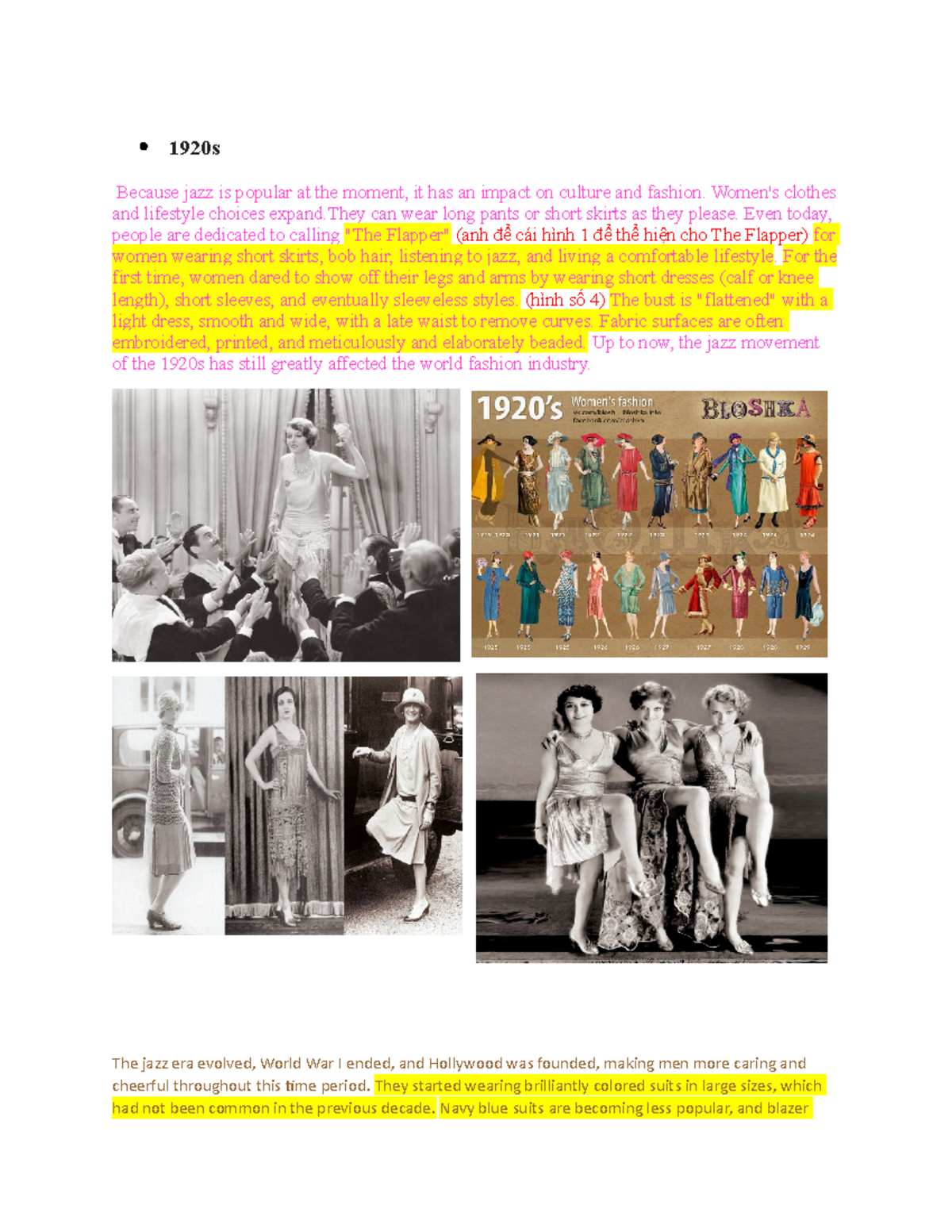 1920s - 1920s Because jazz is popular at the moment, it has an impact ...