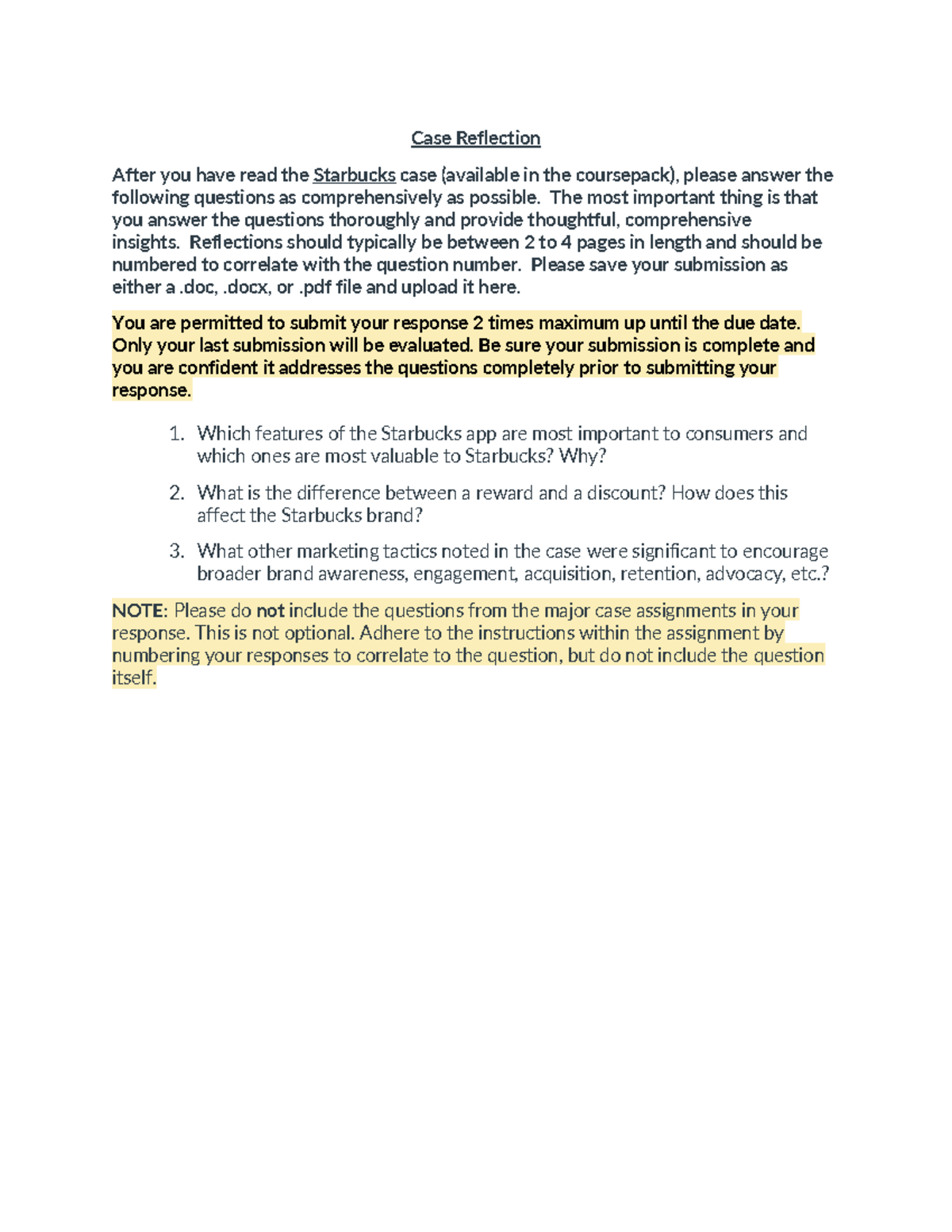 Case Reflection Assignment - Case Reflection After you have read the ...