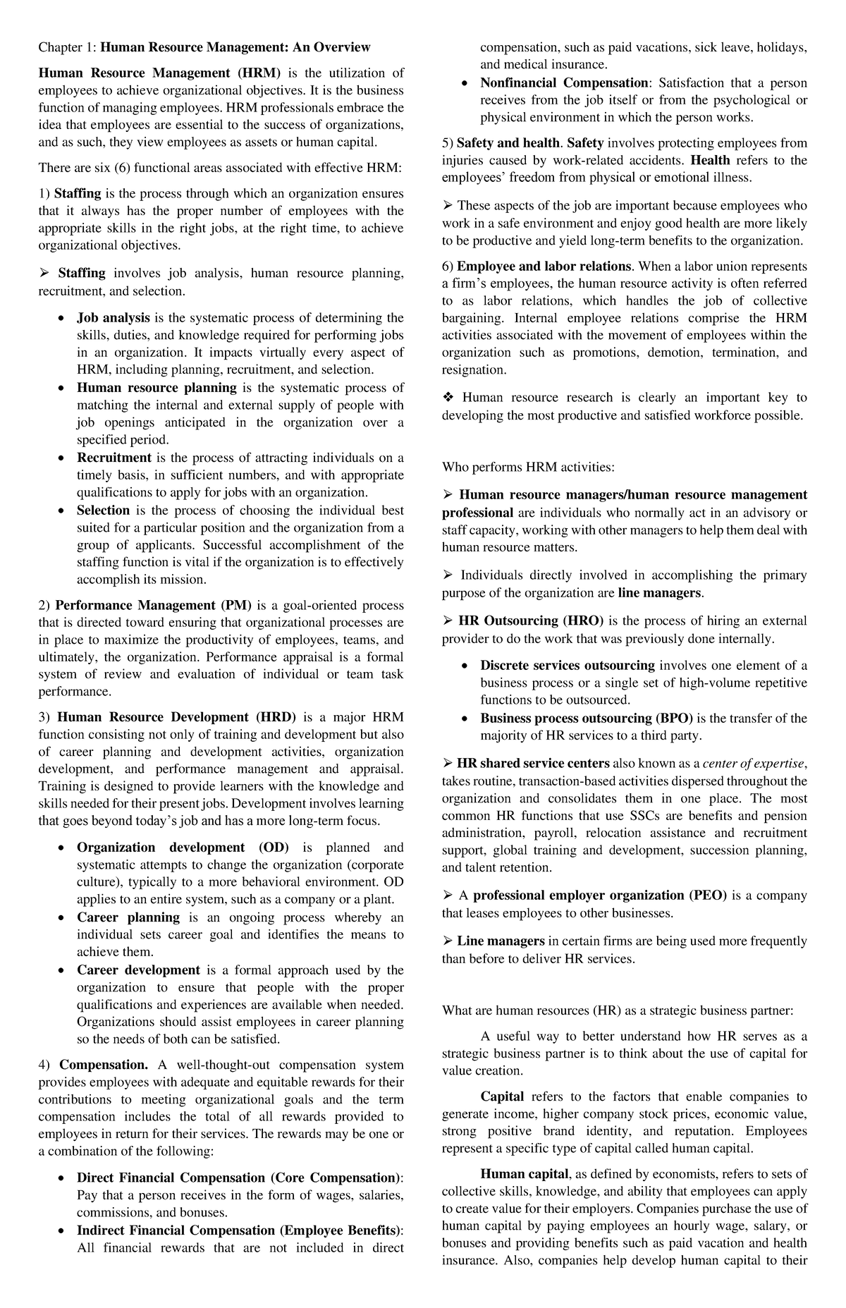 HRM CHAP 1-2 - HRM Chapter 1-2 - Chapter 1: Human Resource Management ...