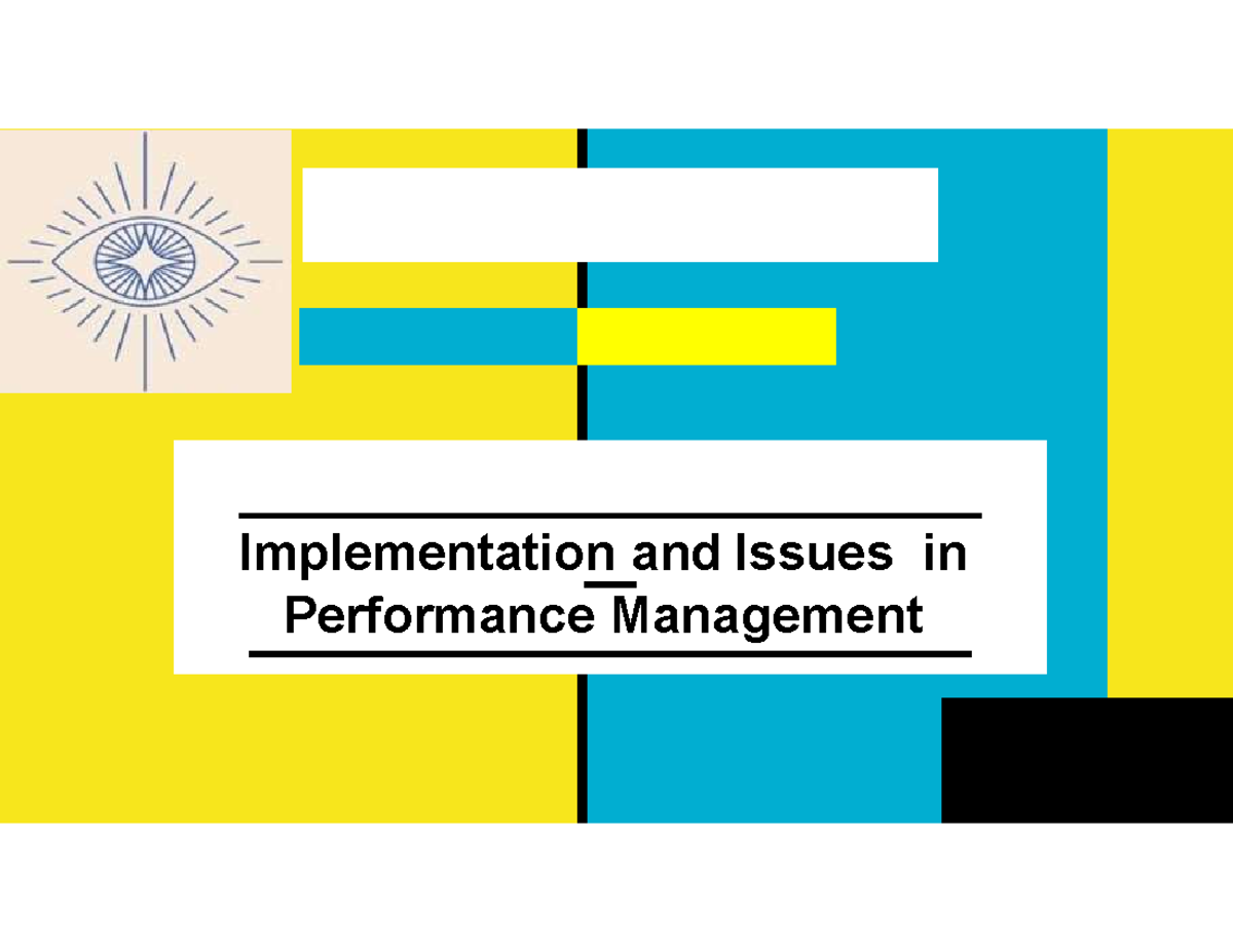 Implementation and Issues in Performance Management - Implementation ...