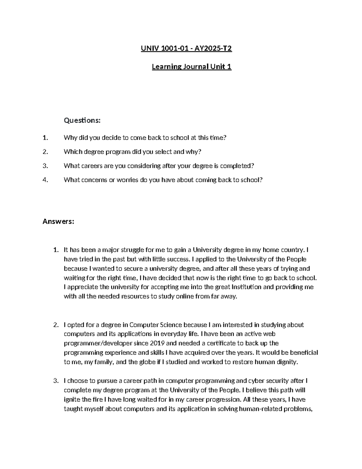 UNIV 1001-01 - AY2025-T2 Learning Journal Unit 1 - UNIV 1001-01 ...