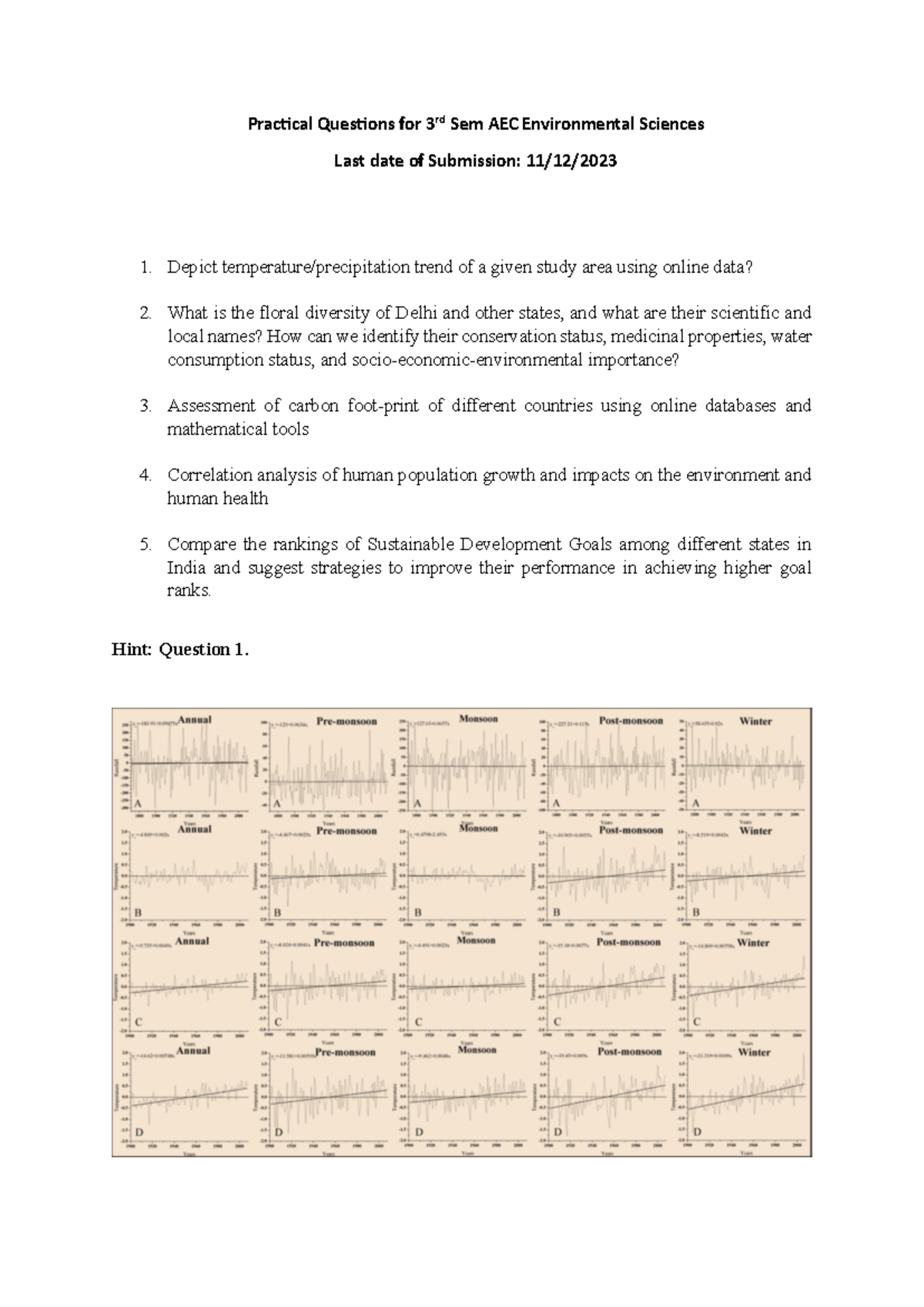 AEC 3RD SEM Practical Questions - Practical Questions for 3 rd Sem AEC Environmental Sciences ...