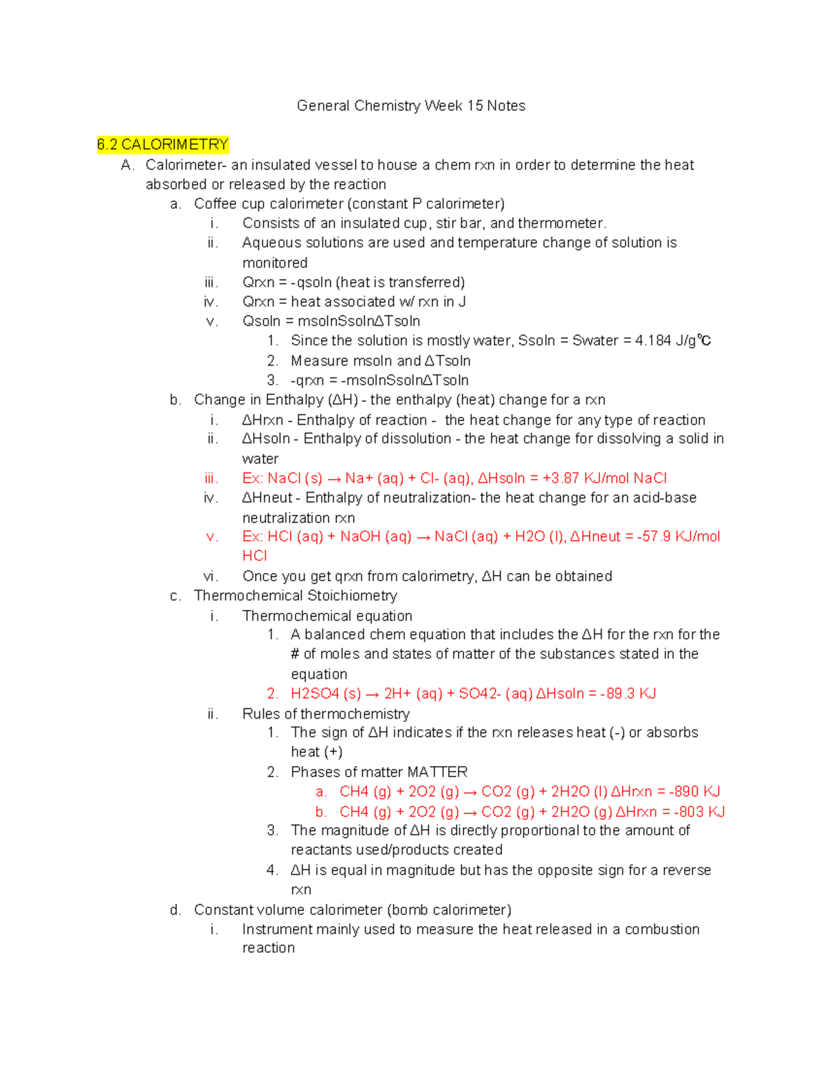 General Chemistry Week 15 Notes - General Chemistry Week 15 Notes 6 ...