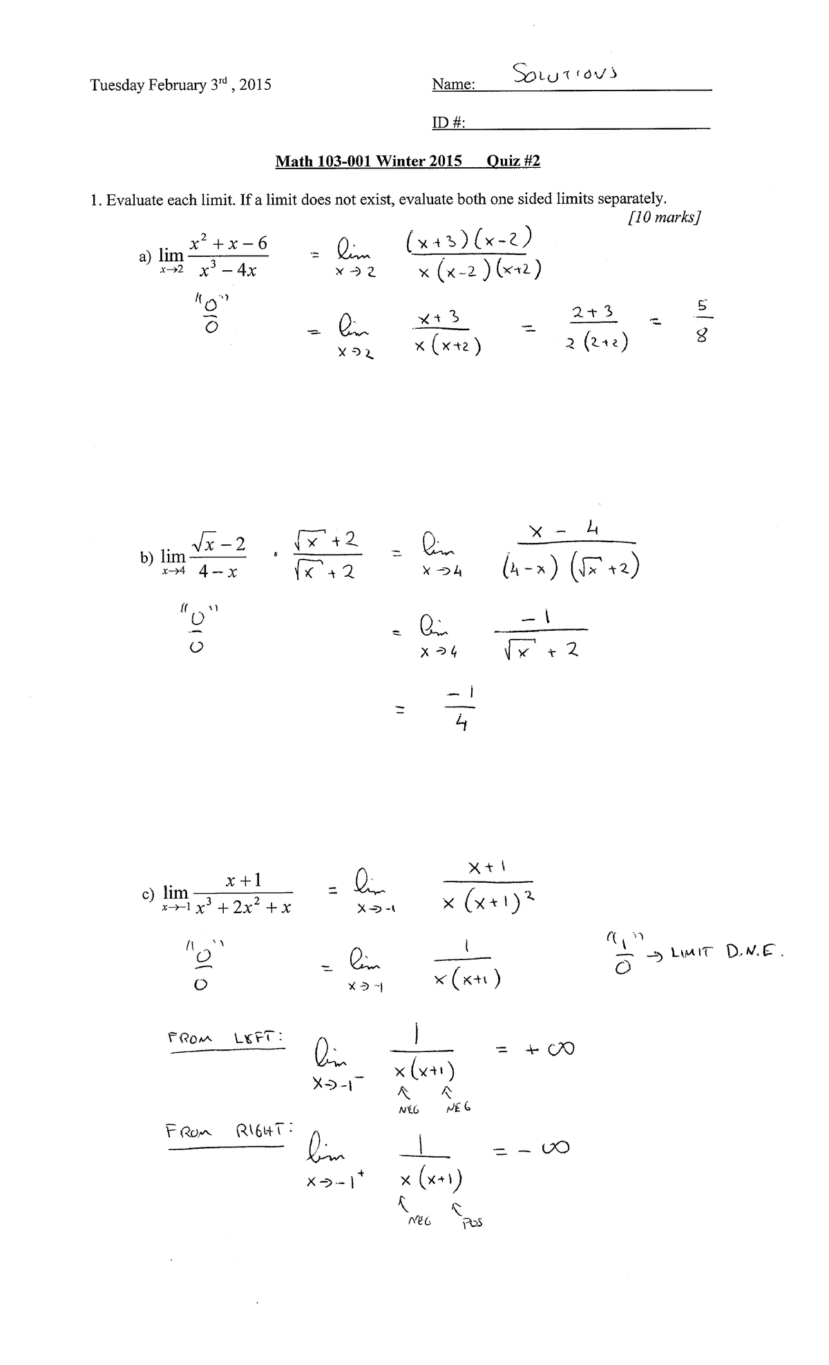 Quiz 2 - MATH 103 - Studocu