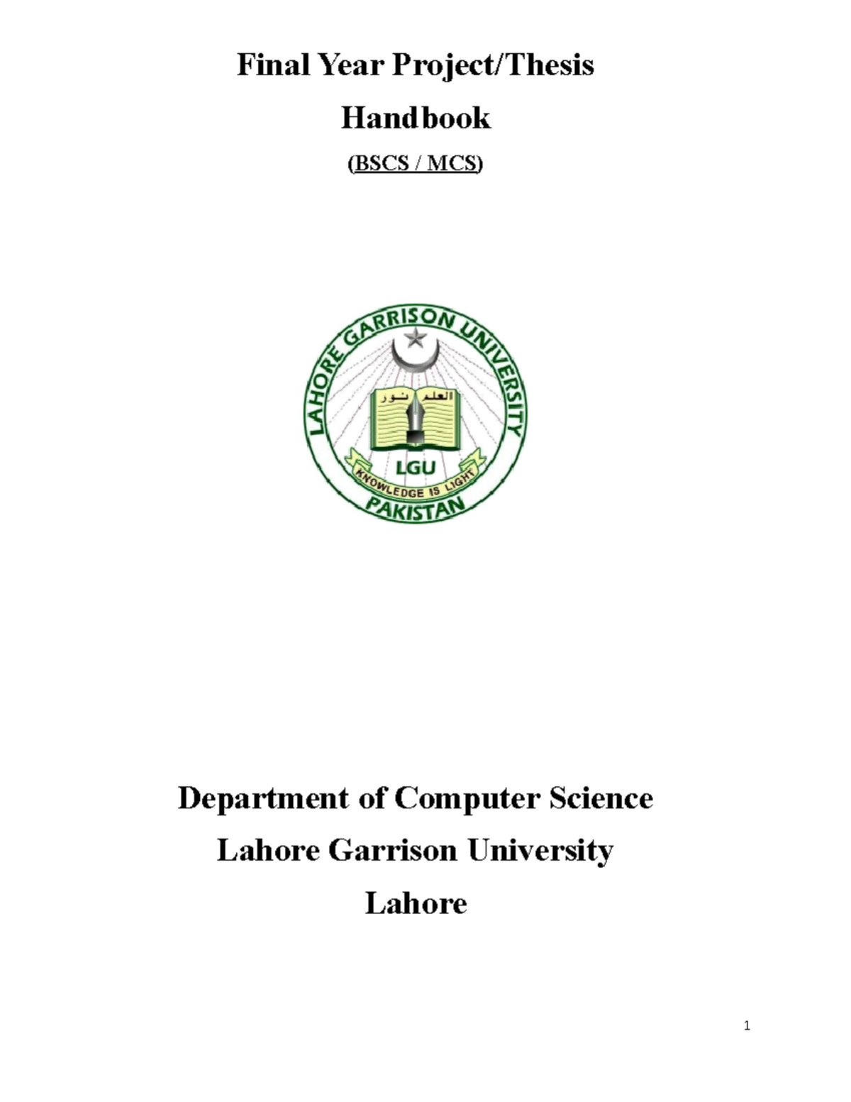 Final Year Project Handbook Updated-student file - Final Year Project ...