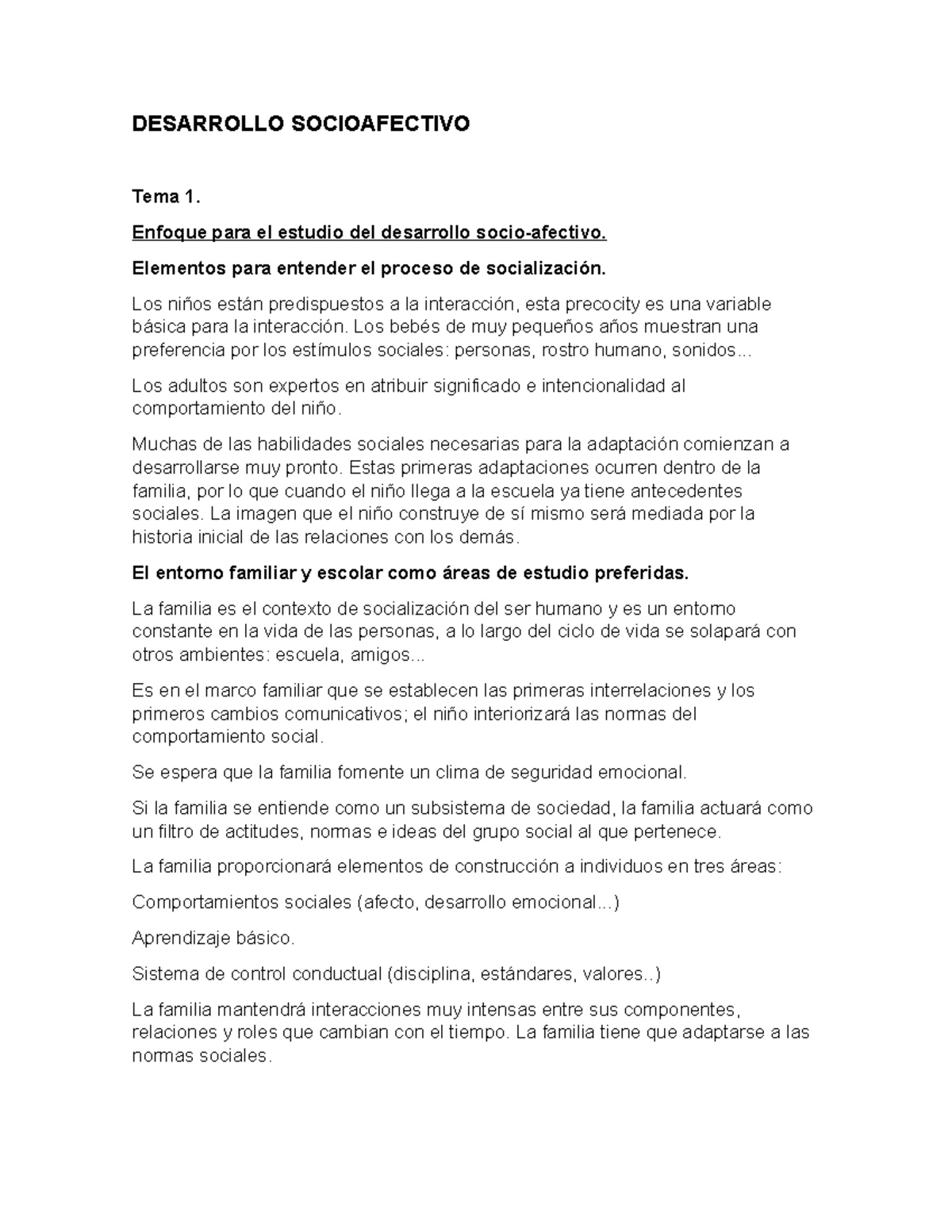 Desarrollo Socioafectivo - DESARROLLO SOCIOAFECTIVO Tema 1. Enfoque ...