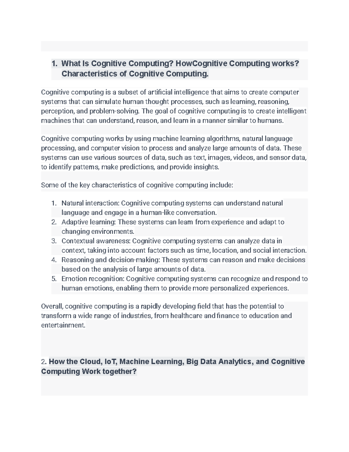 Untitled document - Lecture Notes - 1. What Is Cognitive Computing ...