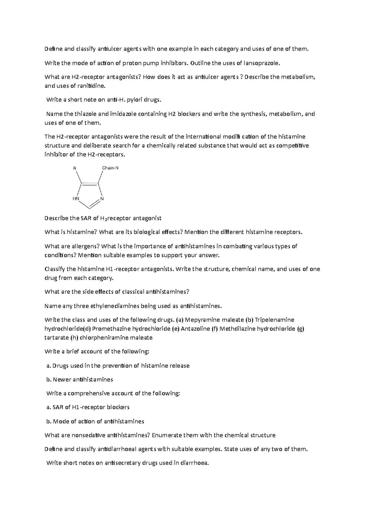 Document 11 Pharmacy Define And Classify Antiulcer Agents With 