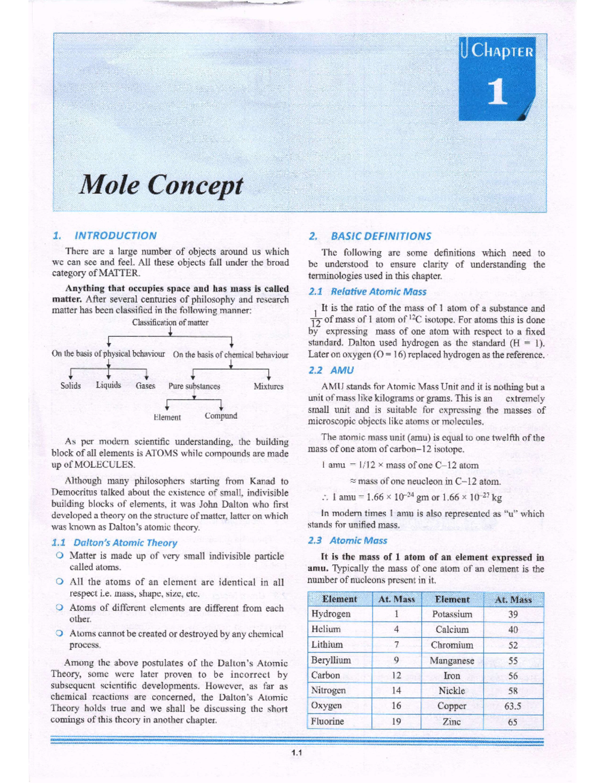 1. Mole Concept - Chemistry SL - Studocu
