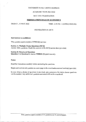 POE Assignment - CENTRE FOR FOUNDATION STUDIES (KAMPAR CAMPUS) FHBM ...