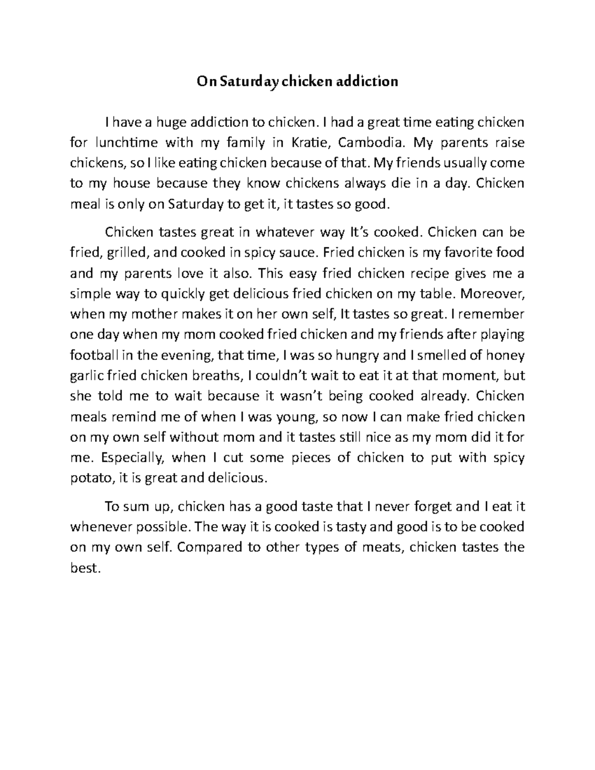 Saturday chicken addiction - I had a great time eating chicken for ...