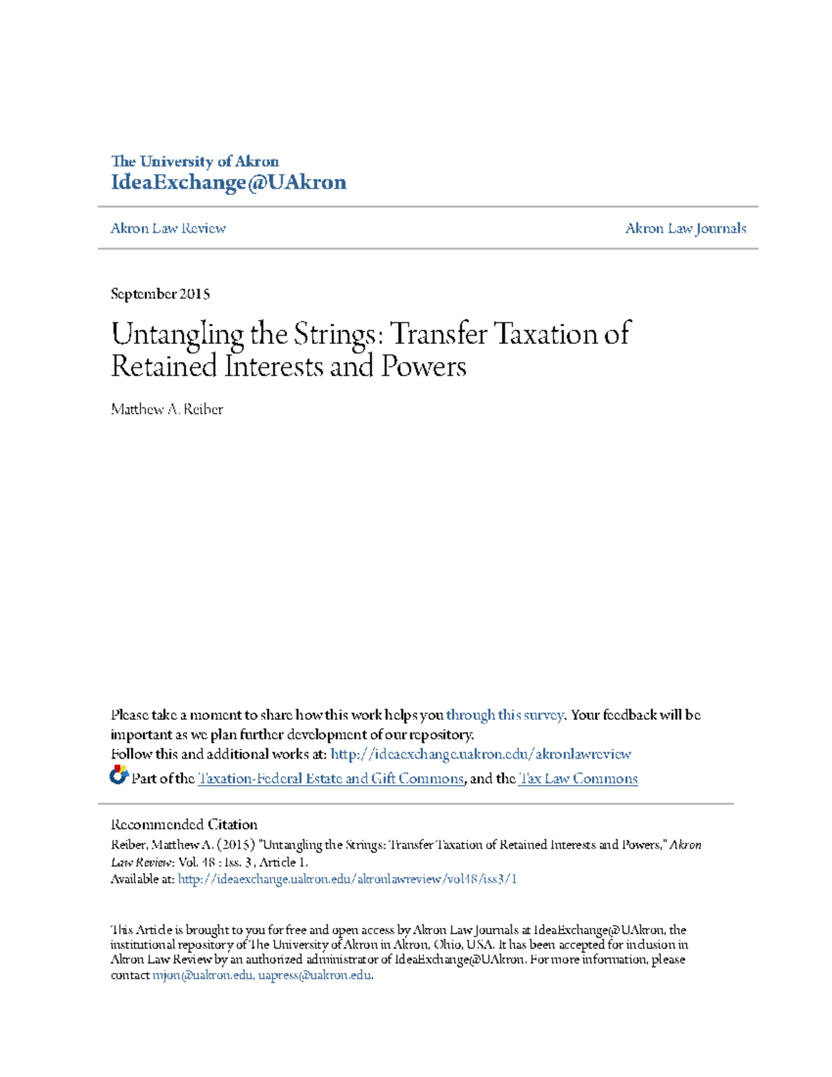 Untangling the Strings - The University of Akron IdeaExchange@UAkron ...