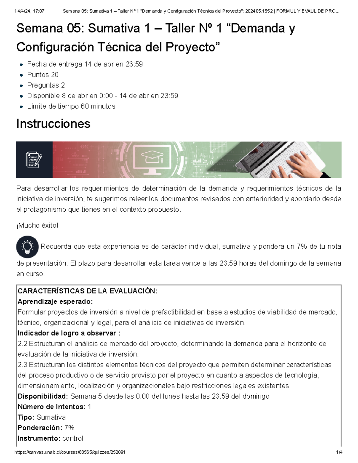 Semana 05 Sumativa 1 – Taller Nº 1 “Demanda y Configuración Técnica del Proyecto” 202405.1552 ...