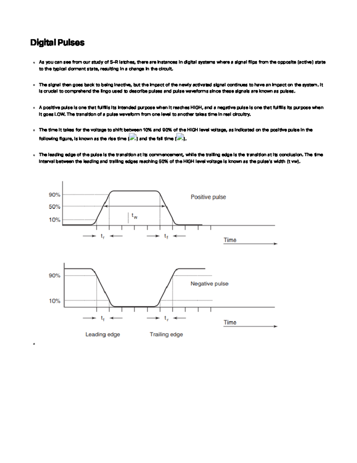 Digital Pulses - Prof. F. Fischman - Digital Pulses As yo u c a n s e e ...