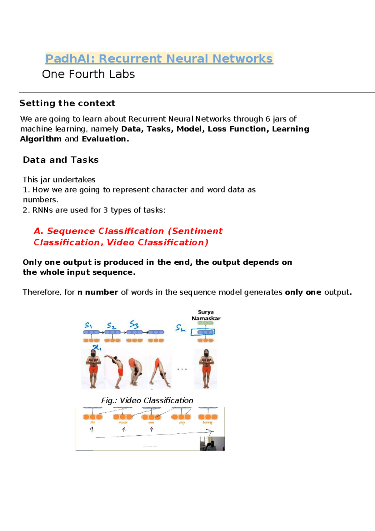 Module 41 - Instructor Notes 0 - PadhAI: Recurrent Neural Networks One ...