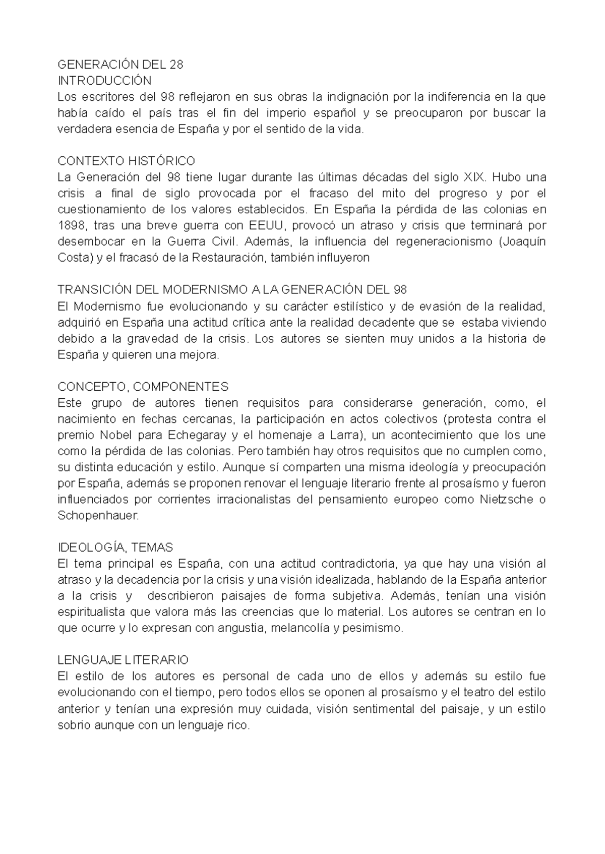 Generación del 28 ebau - GENERACIÓN DEL 28 INTRODUCCIÓN Los escritores ...