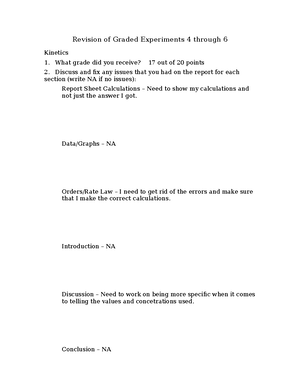 Exp 2 Rec - Recitation Sheet - CHEMC343 - Studocu