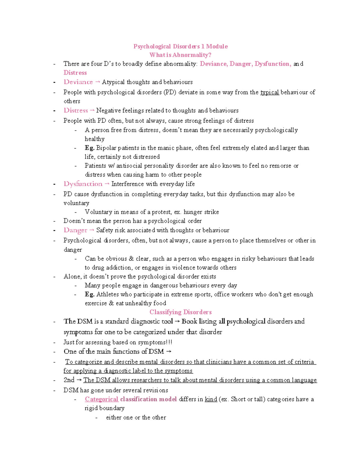 Psychological Disorders Modules - Psychological Disorders 1 Module What ...