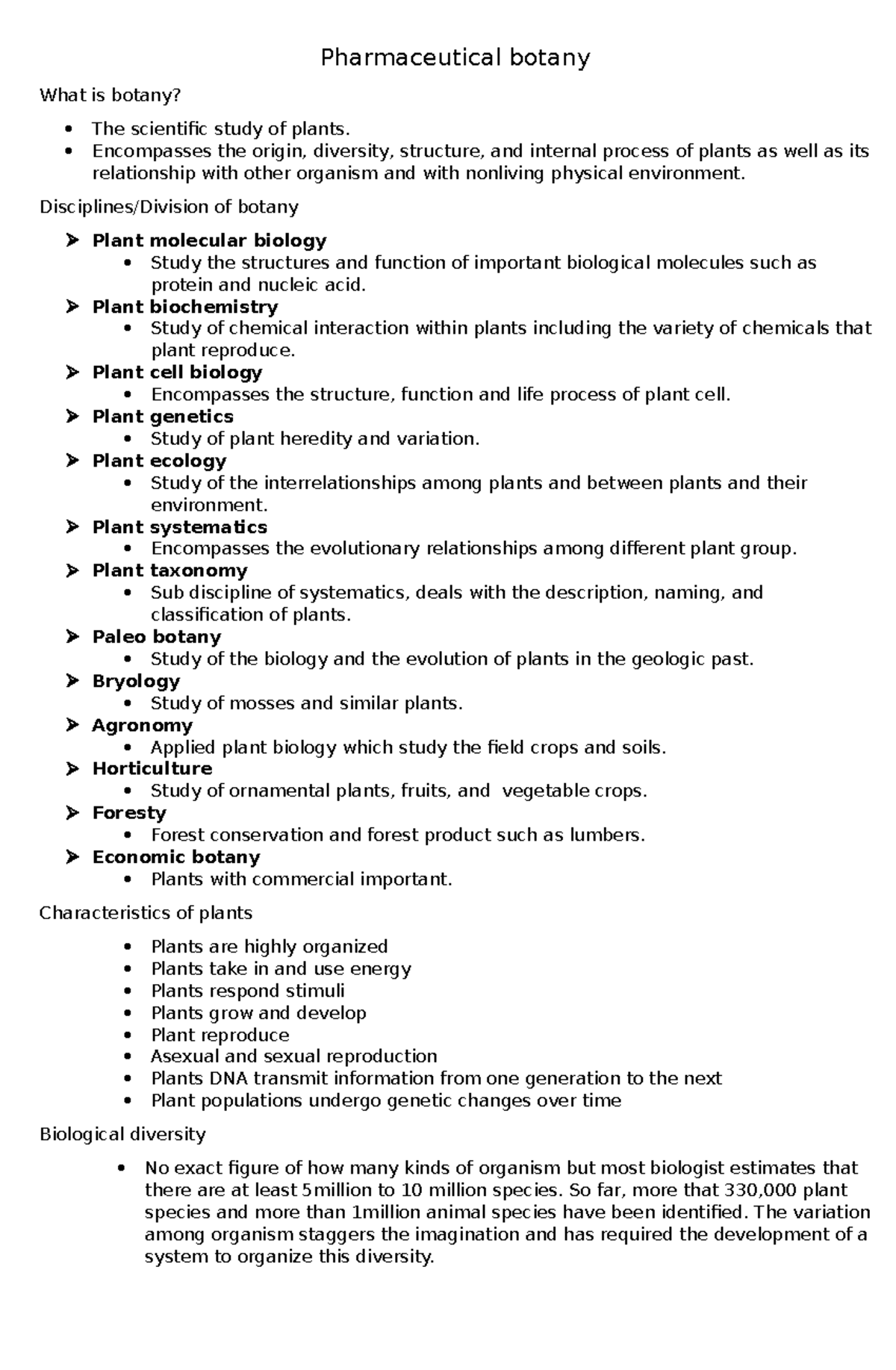 Botany - Pharmaceutical botany What is botany? The scientific study of ...