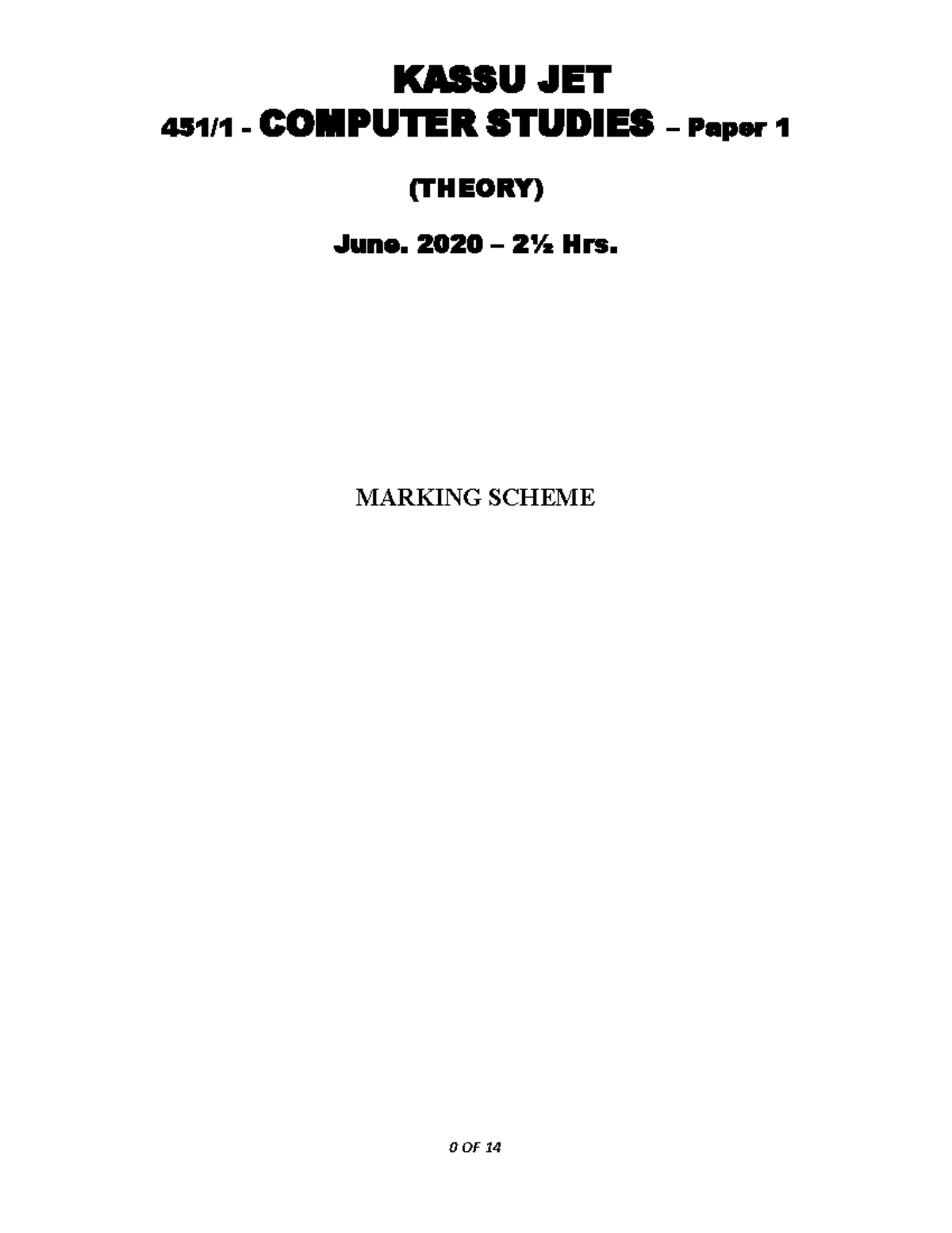 Computer P1 - MS - good - 451 / 1 - COMPUTER STUDIES – Paper 1 (THEORY ...