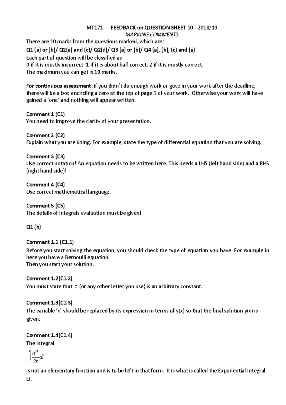 MT1710 Sheet 10 Feedback - Warning: TT: undefined function: 32 MT171 ...