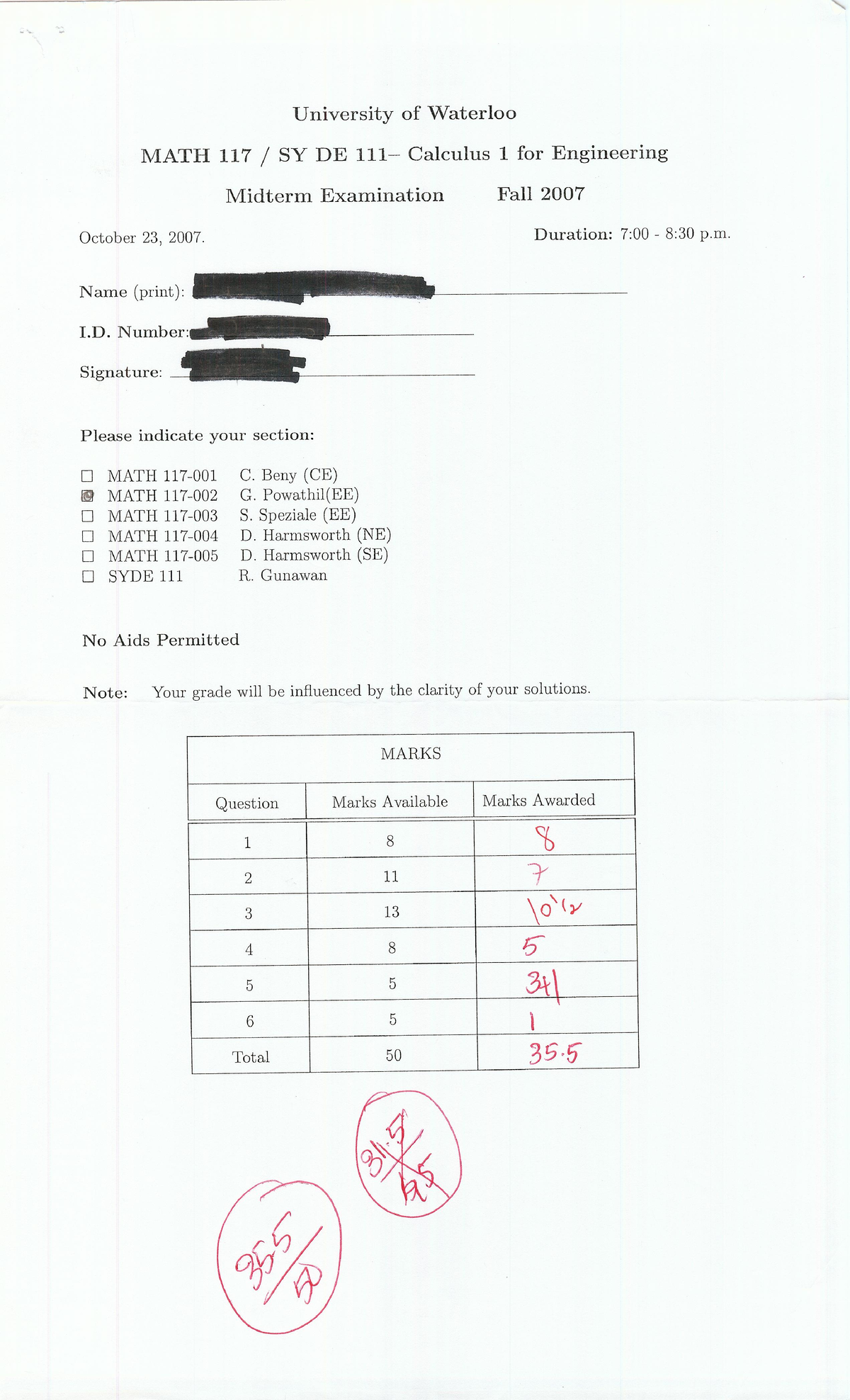 Math 117 Midterm 07 S - MATH 117 - Studocu