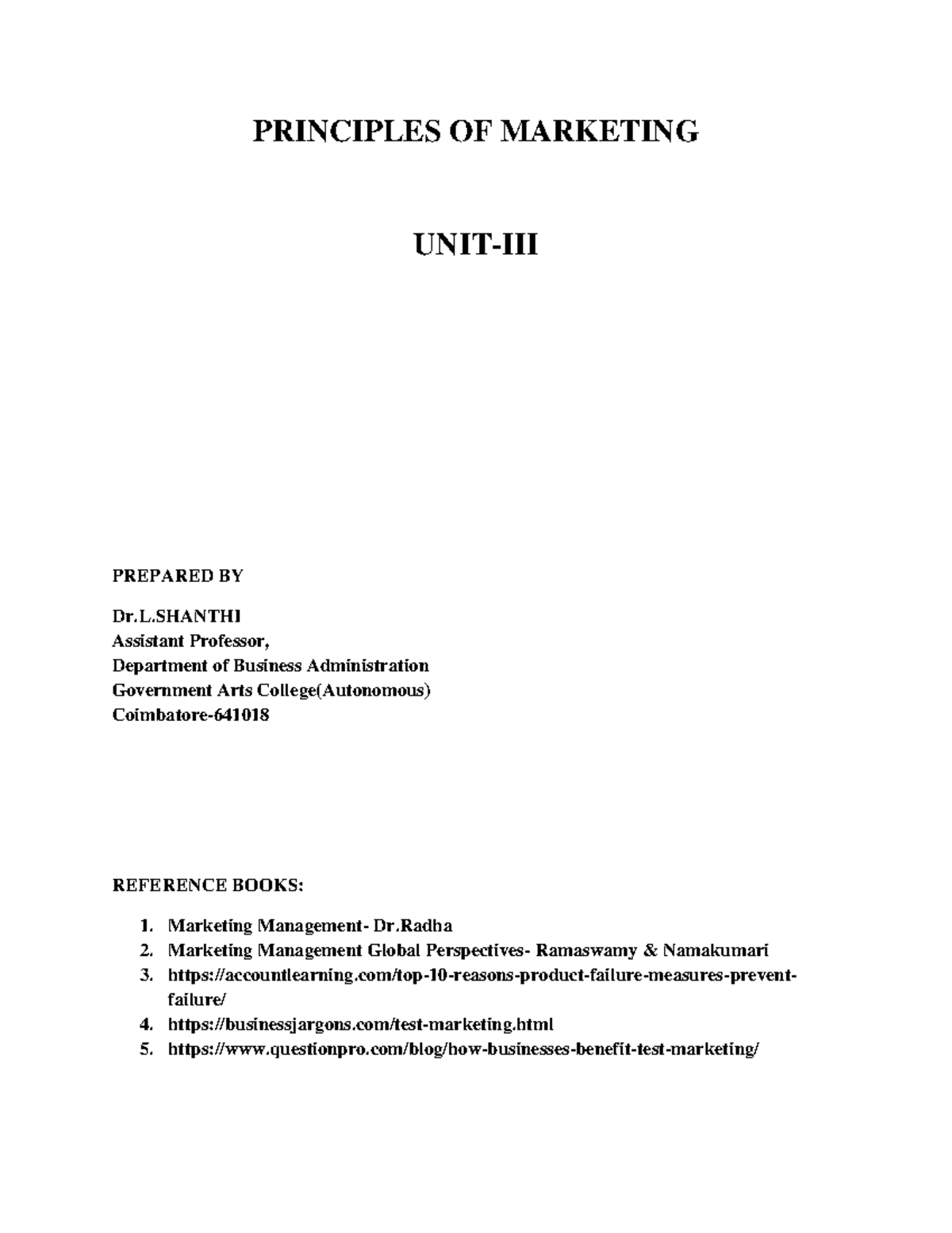 Unit 3 product marketing - PRINCIPLES OF MARKETING UNIT-III PREPARED BY ...