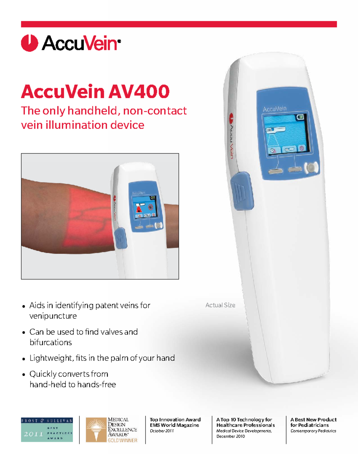 AV000886 B AV400 Data Sheet - AccuVein AV The only handheld, non ...