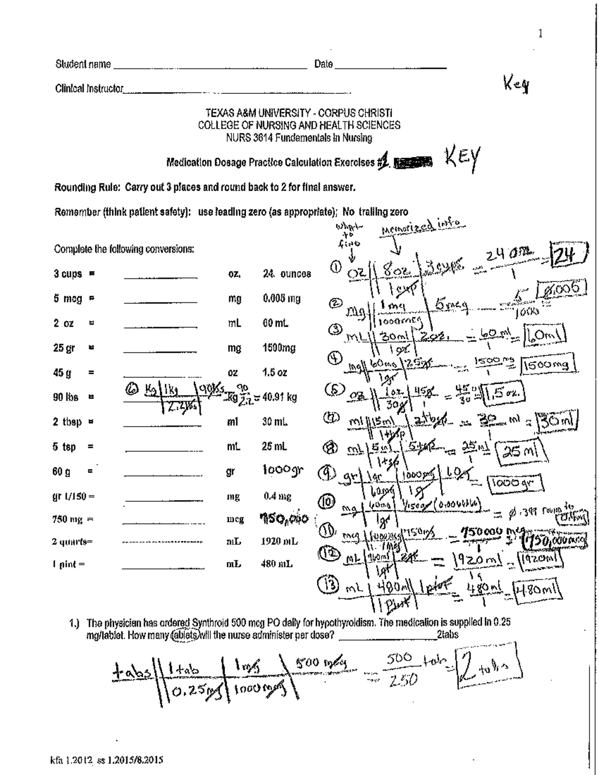 Practice Exam 1 KEY with DA examples - NURS 3614 - Studocu
