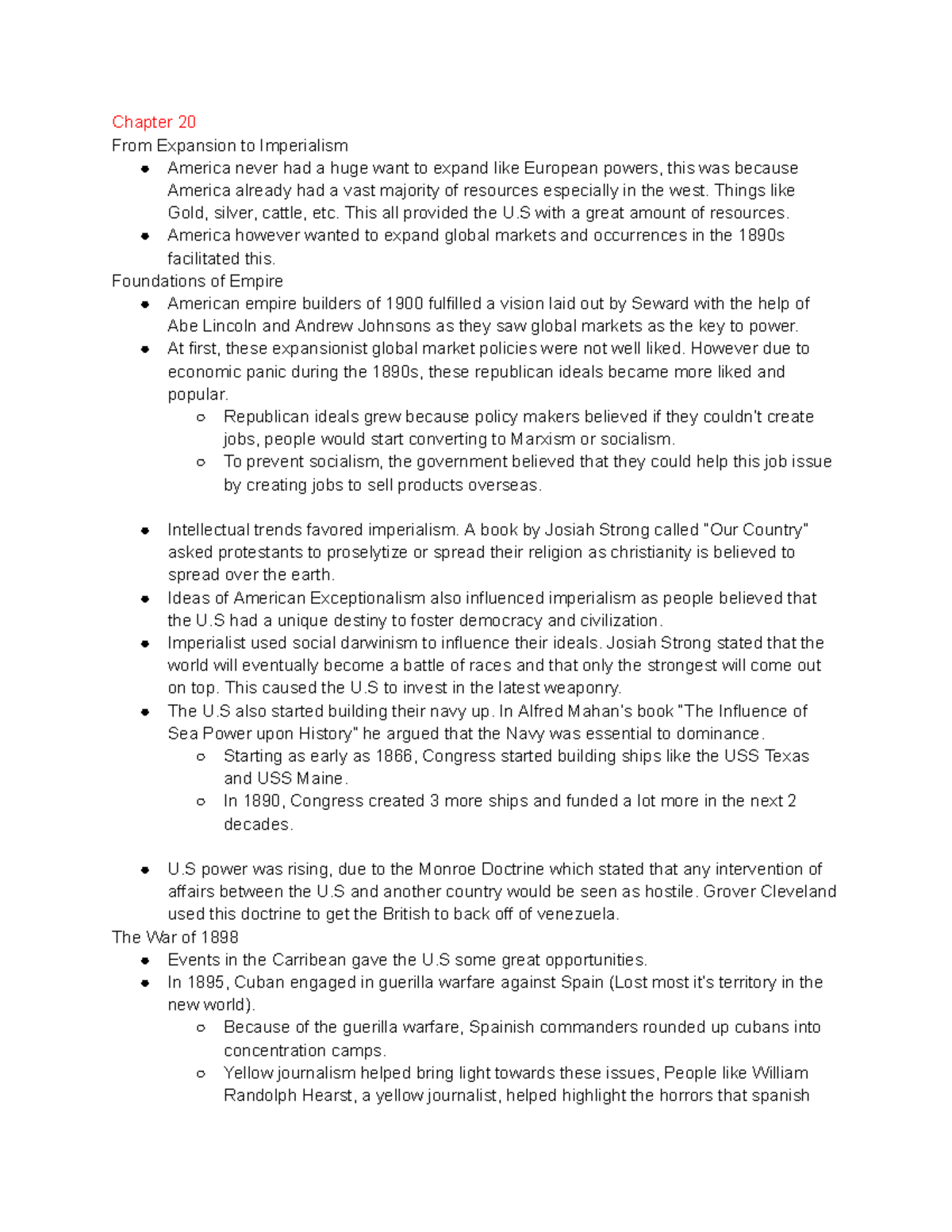 Chapter 20 Henretta 9th Edition - Chapter 20 From Expansion to ...