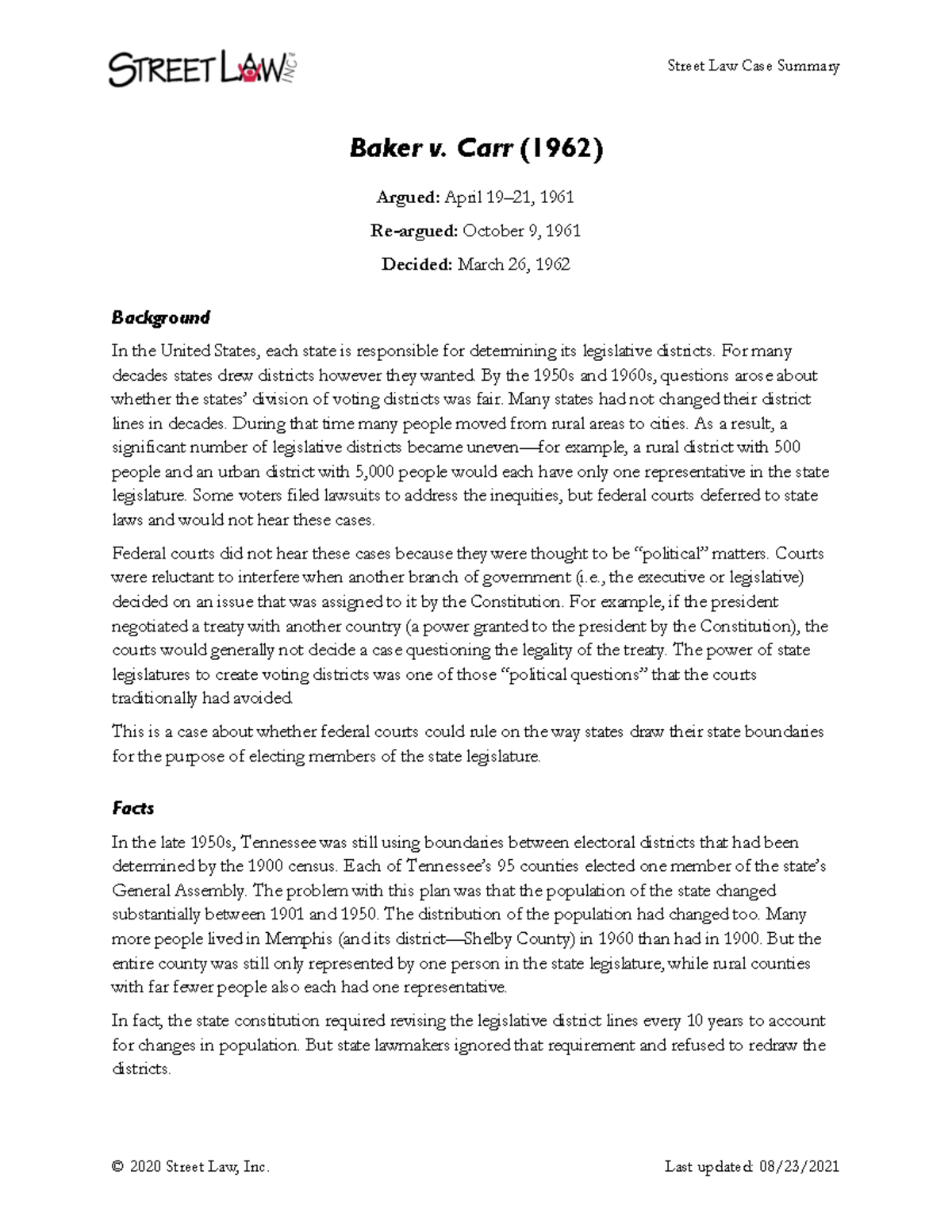 Case Summaries 4 - AAA - Street Law Case Summary © 2020 Street Law, Inc ...