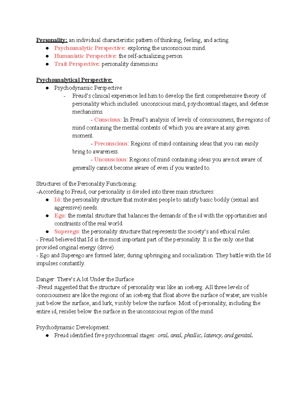 Psych 100 - 3.1 Personality - Personality: an individual characteristic ...