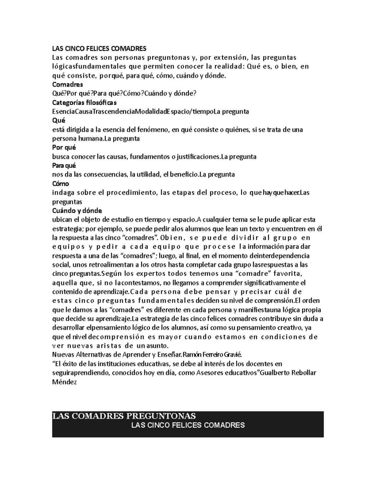 330447820 Las Cinco Felices Comadres - LAS CINCO FELICES COMADRES Las ...