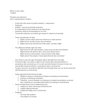 Ethics chapter 11-12 in class notes - Ethics chapter 11-12 in class ...