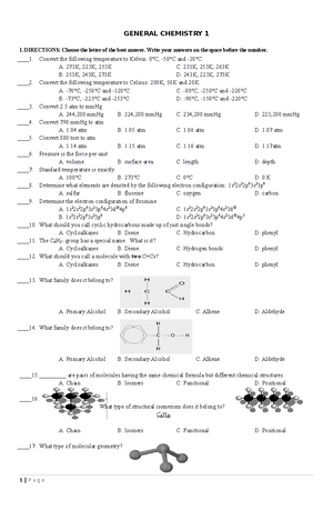 Biochem Reviewer - CHAPTER 1: Biochemistry and the Organization of ...