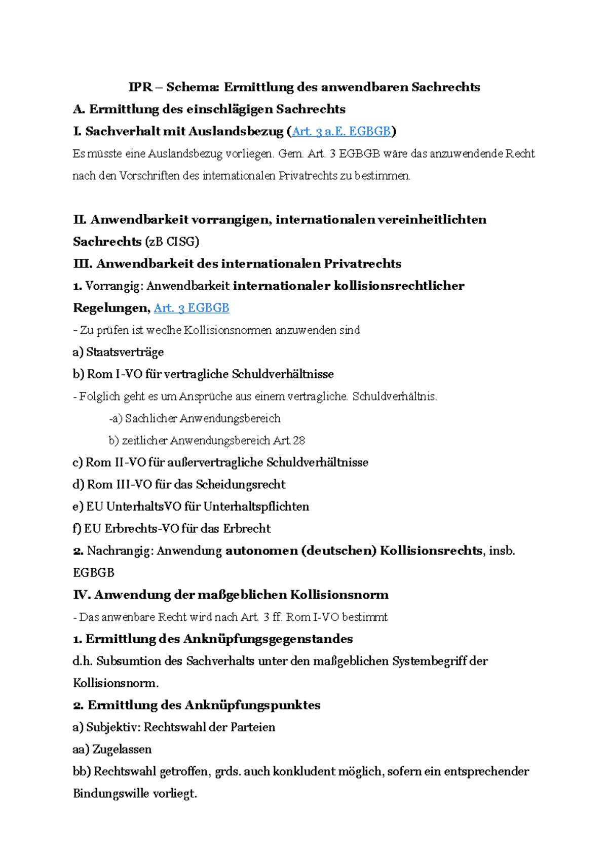 IPR- Schema anwendbaren SR - IPR – Schema: Ermittlung des anwendbaren ...