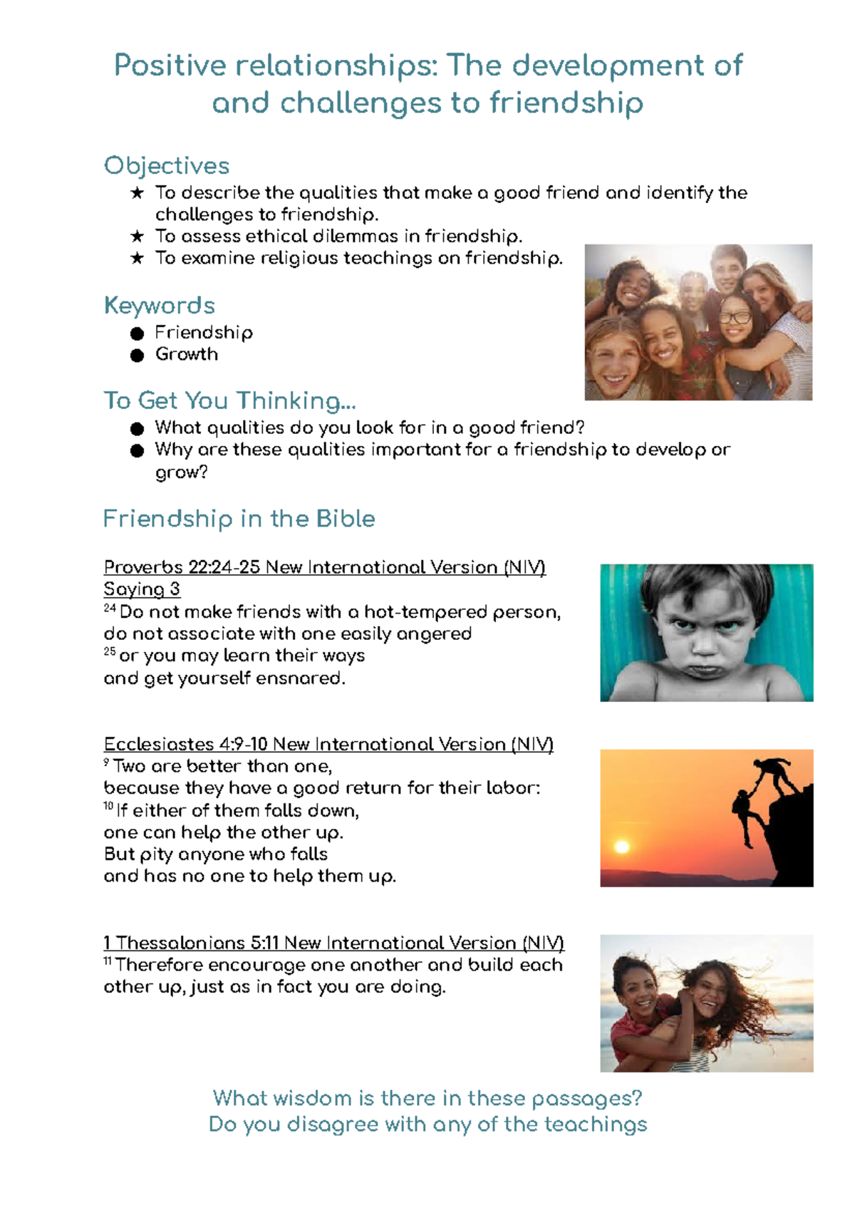 Information Sheet - usa - Positive relationships: The development of ...