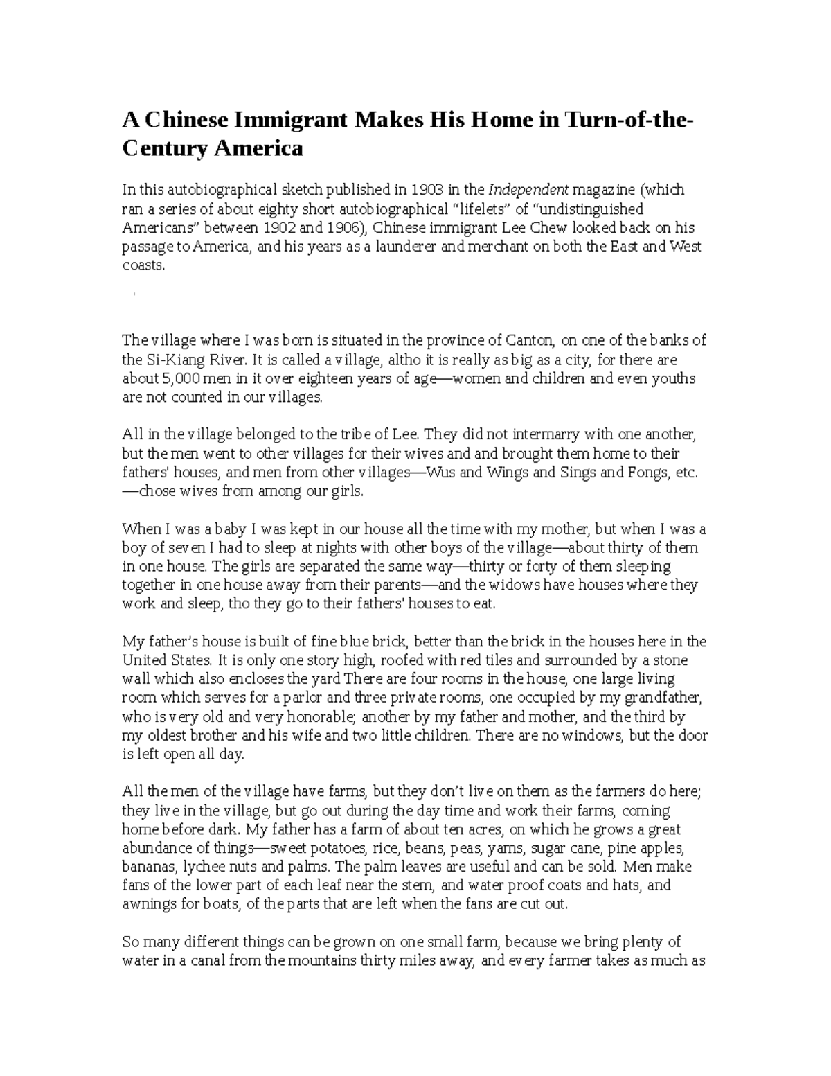 A Chinese Immigrant Makes His Home in Turn - A Chinese Immigrant Makes ...